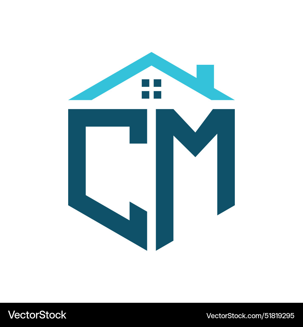 Cm house logo design template letter Royalty Free Vector