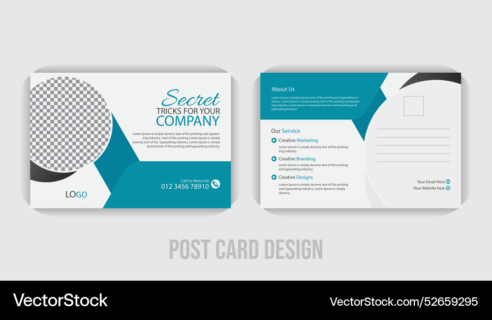 Creative and modern double sided postcard Vector Image