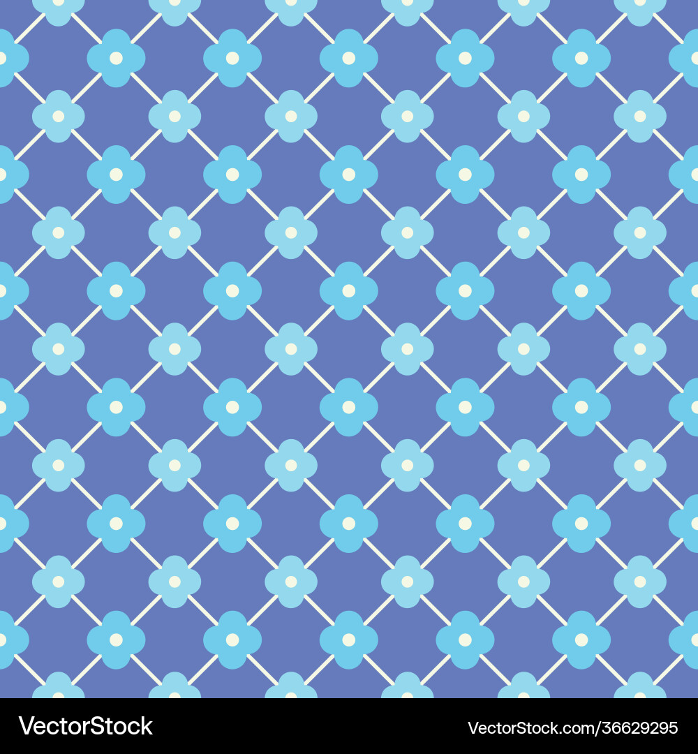 Geometric floral background in blue Royalty Free Vector