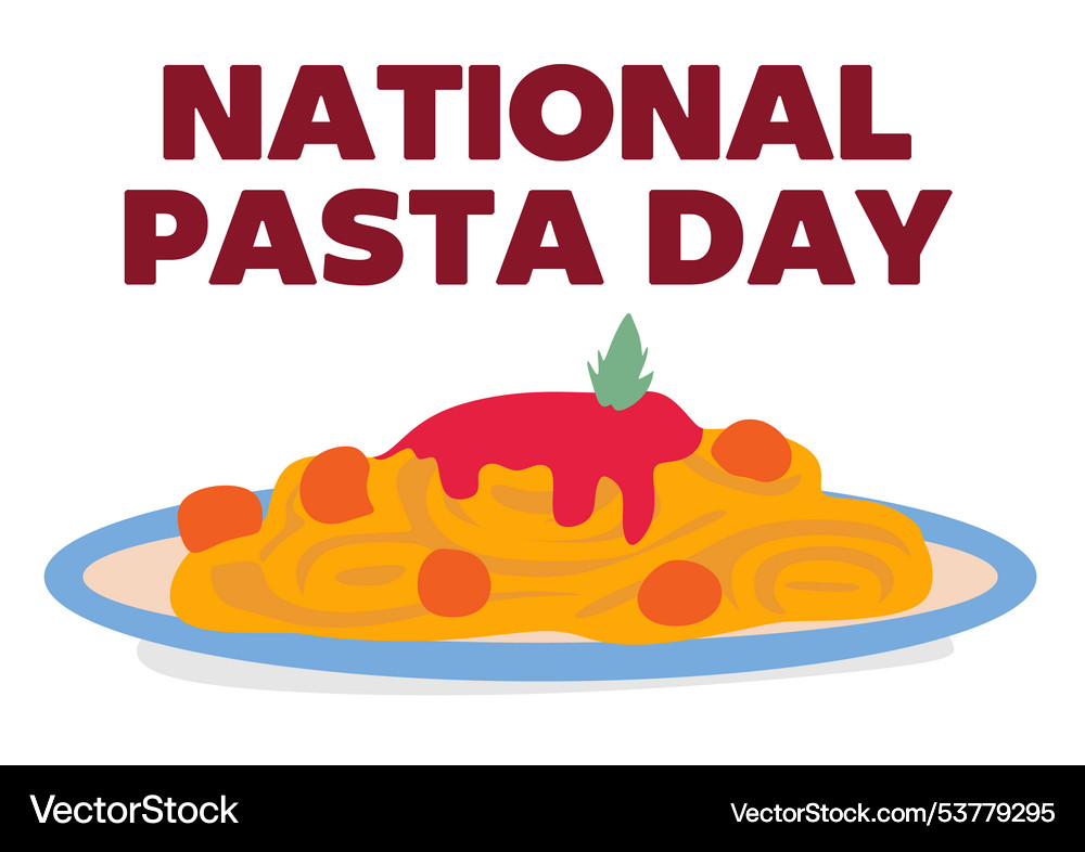 Glücklicher nationaler Pasta-Tag mit leckeren Vektorbild
