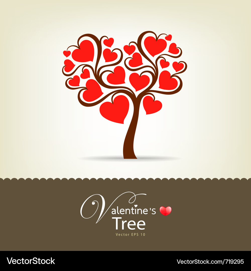 Happy valentine day tree Royalty Free Vector Image