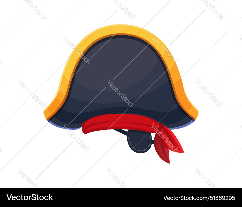 Pirate sailor captain tricorn cartoon costume hat Vector Image