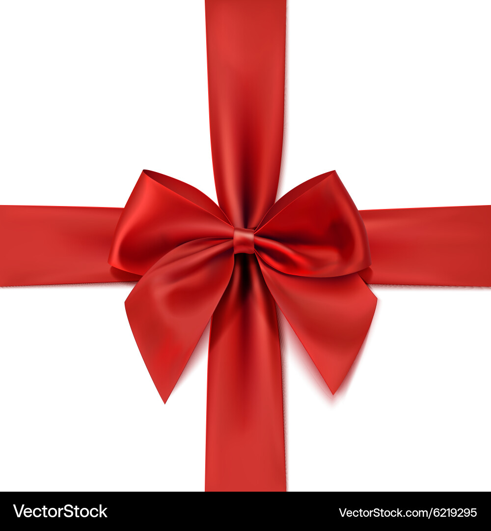 Realistic red bow isolated on white background Vector Image