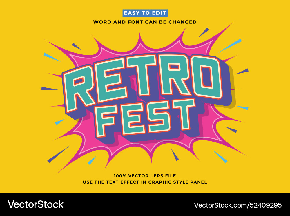 Retro vintage editable text effect style Vector Image