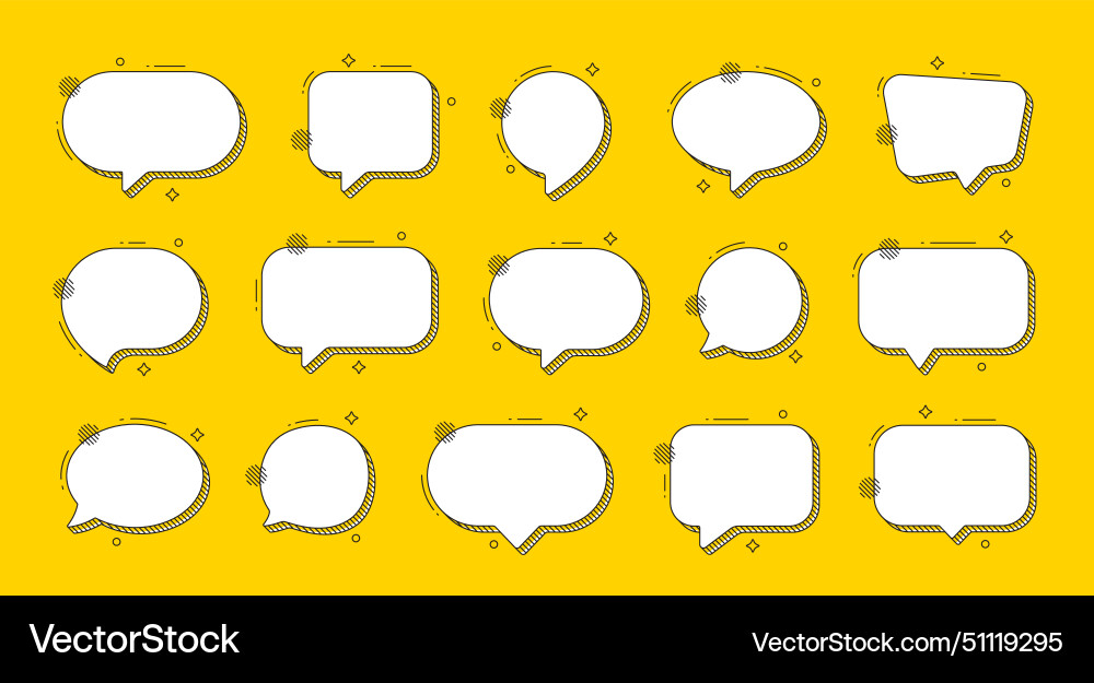 Set of speech bubble icons speak text Royalty Free Vector