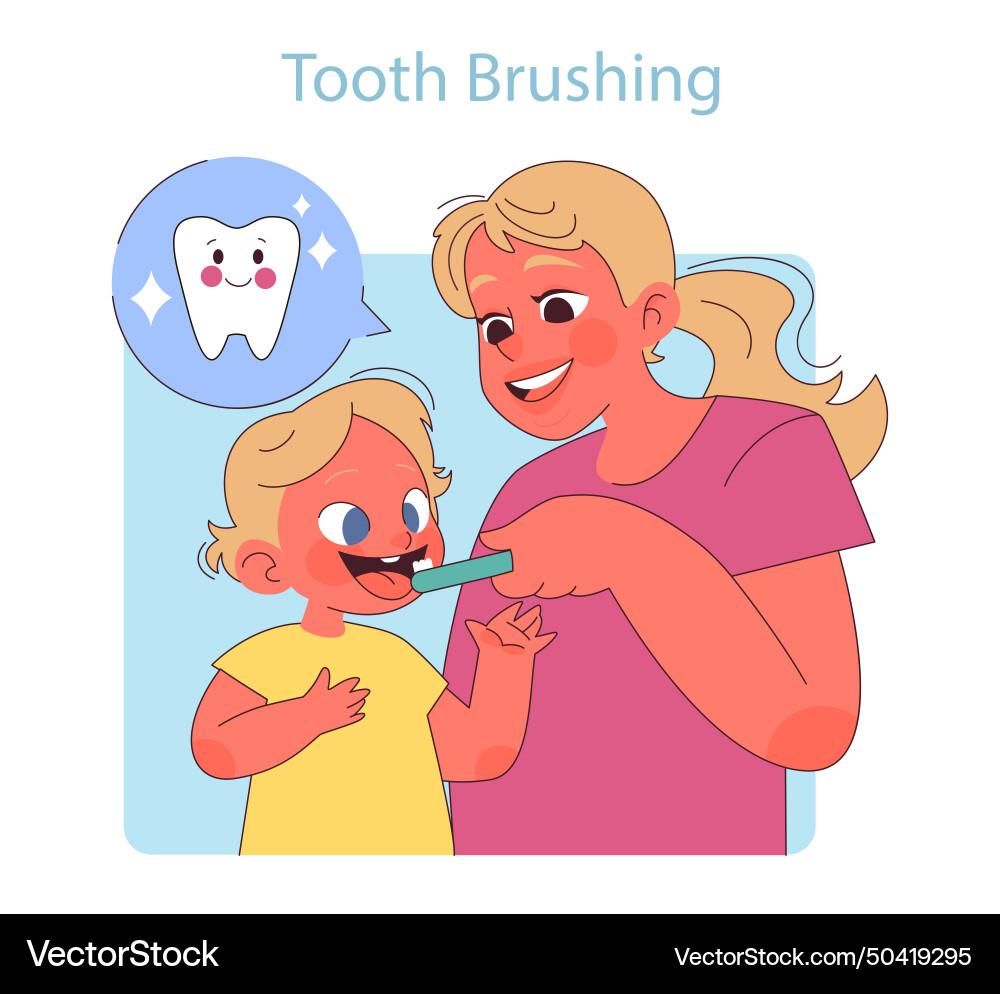 Tooth brushing Royalty Free Vector Image - VectorStock