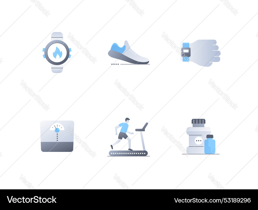 Athletes cardio training - flat design style icons