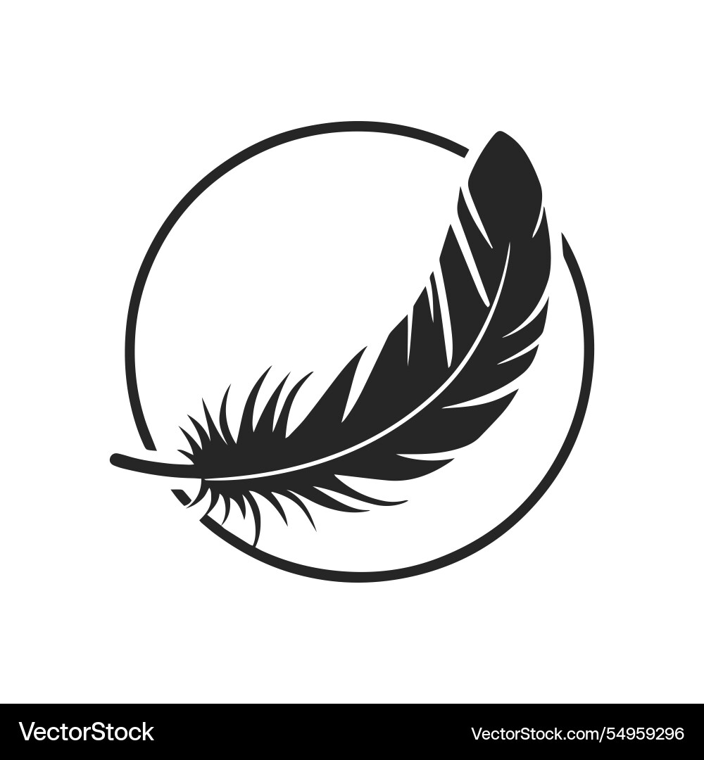 Feather logo design icon Royalty Free Vector Image