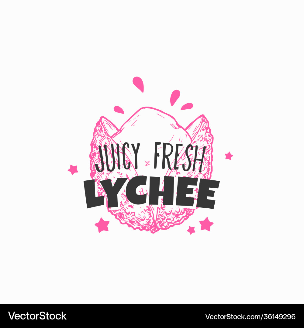 Juicy fresh lychee badge label or logo template Vector Image