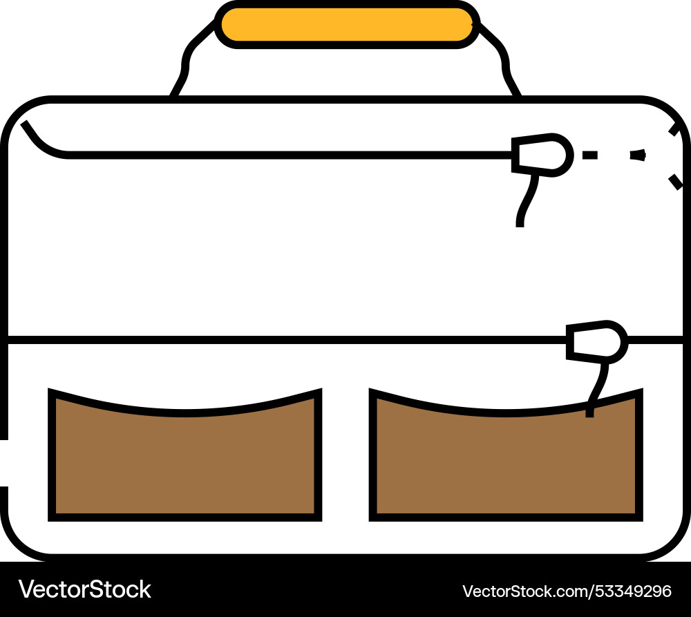 Lunch box bag school icon color Royalty Free Vector Image