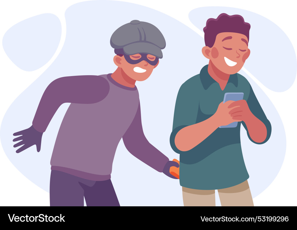 Man criminal commit crime and theft Royalty Free Vector