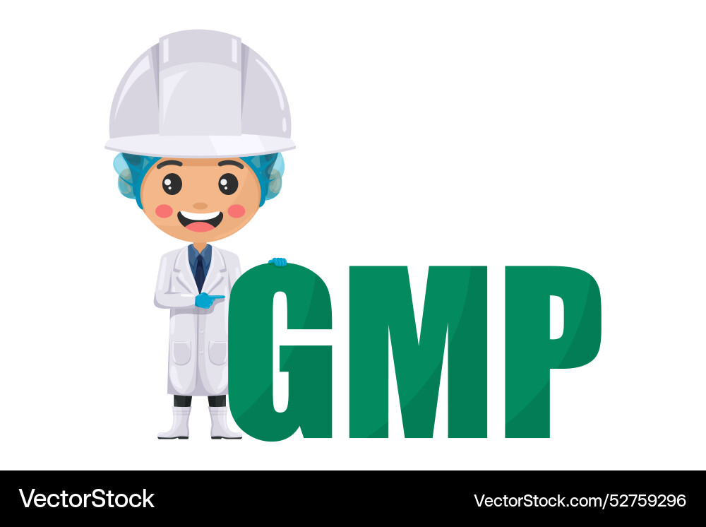 Quality control supervisor gmp good manufacturing Vector Image