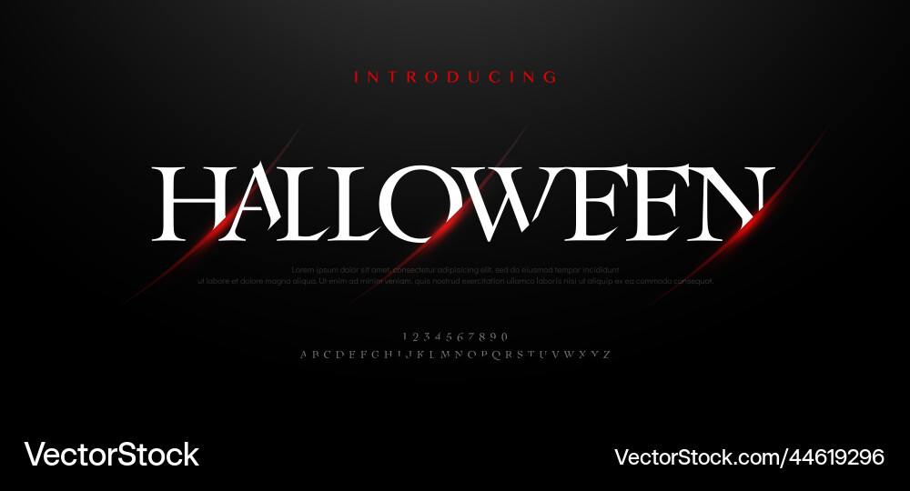 Spooky Halloween Horror Font Set Royalty Free Vector Image