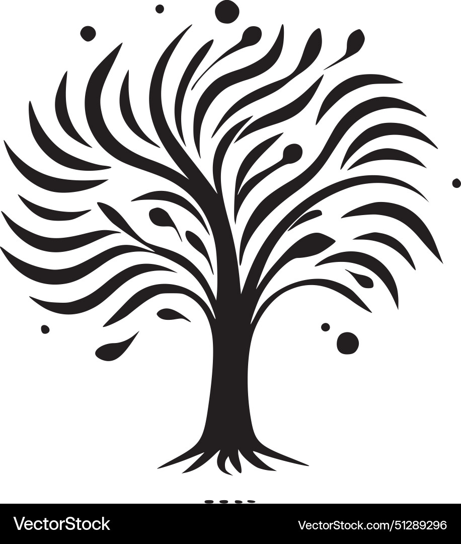 Tree - black and white Royalty Free Vector Image
