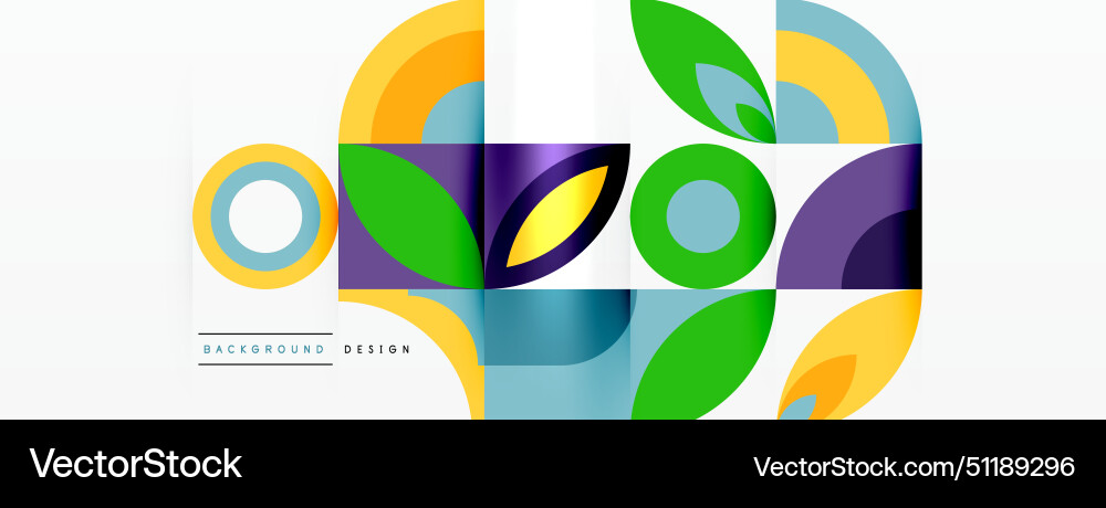 Vibrant logo with circles leaves and electric Vector Image