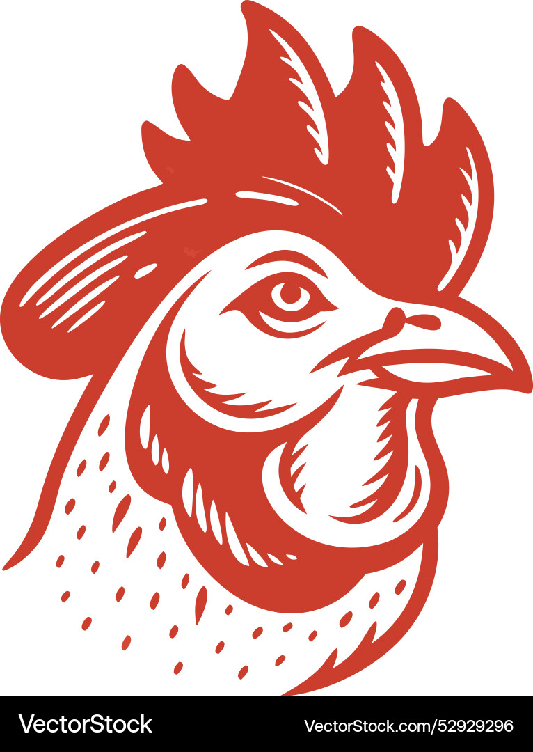 Vintage chicken hen head Royalty Free Vector Image
