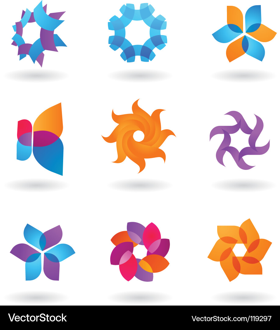 Abstract icons and logos Royalty Free Vector Image