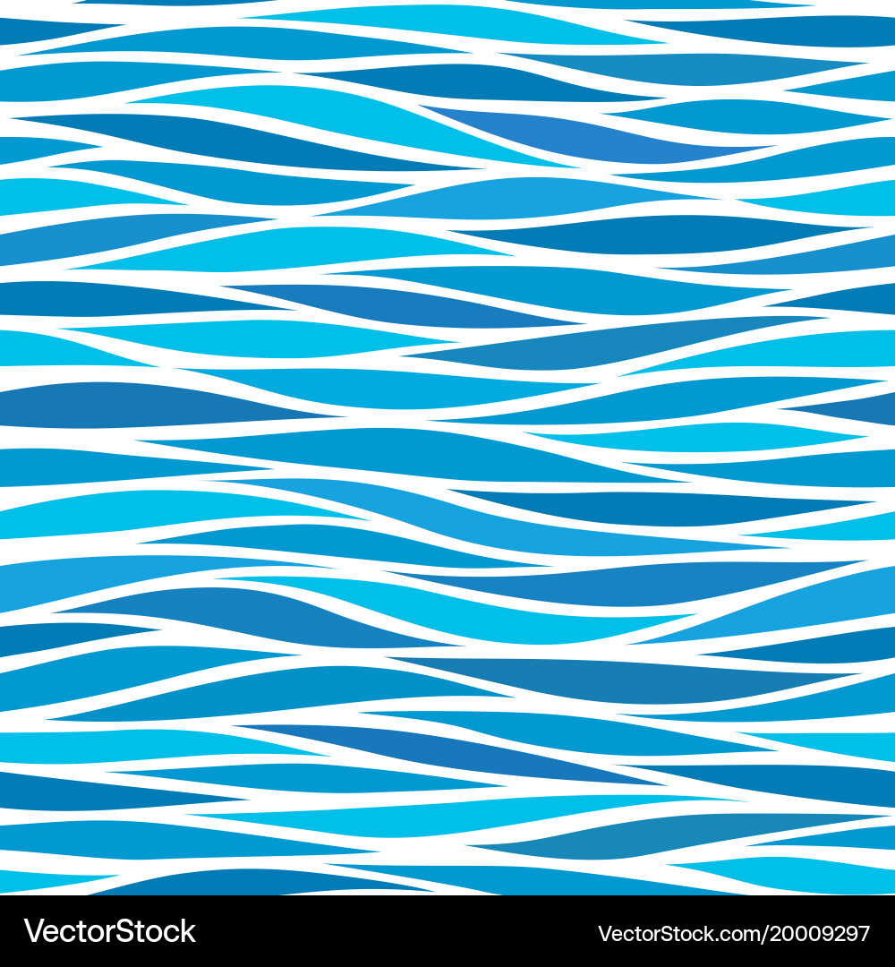 Blue Wave Pattern - Stylized Waves Royalty Free Vector Image