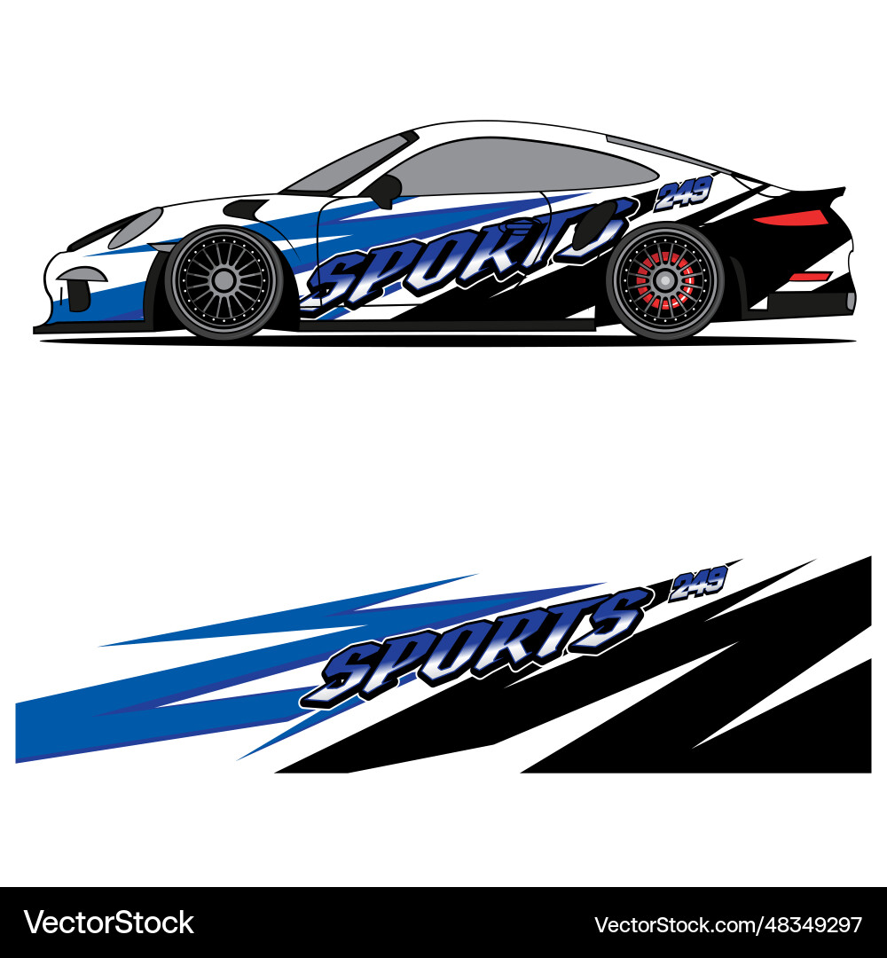 Car advertising livery design Royalty Free Vector Image