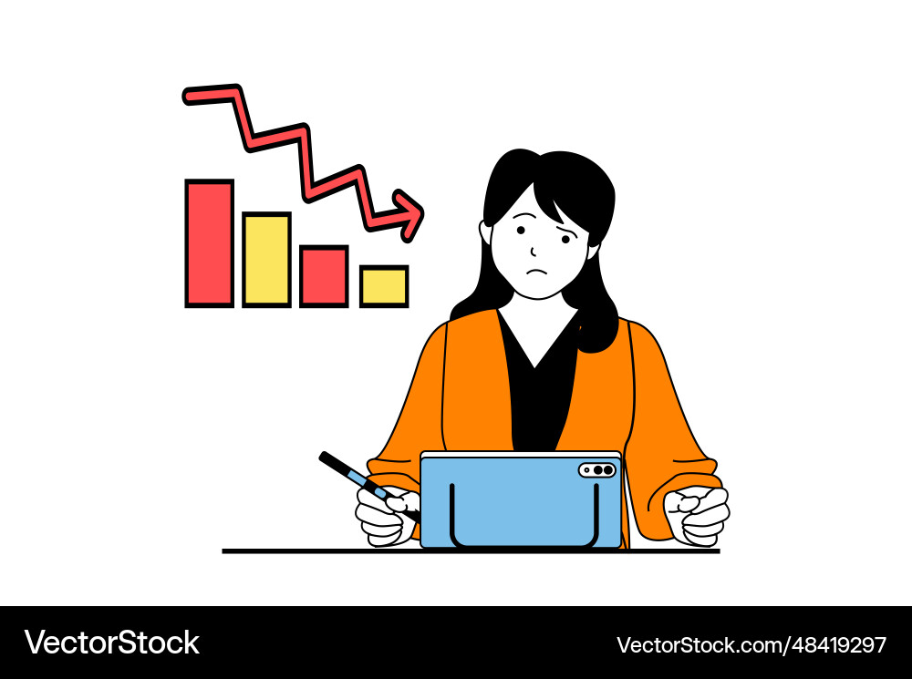 Crisis management concept with people scene Vector Image