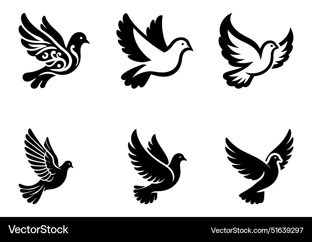 Flying bird dove logo icon Royalty Free Vector Image