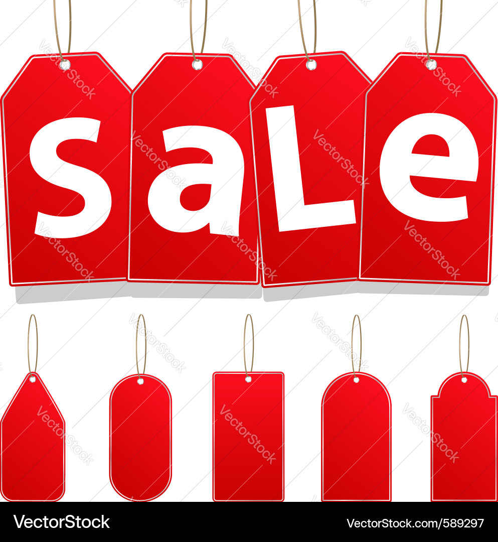 Hanging sale tags Royalty Free Vector Image - VectorStock