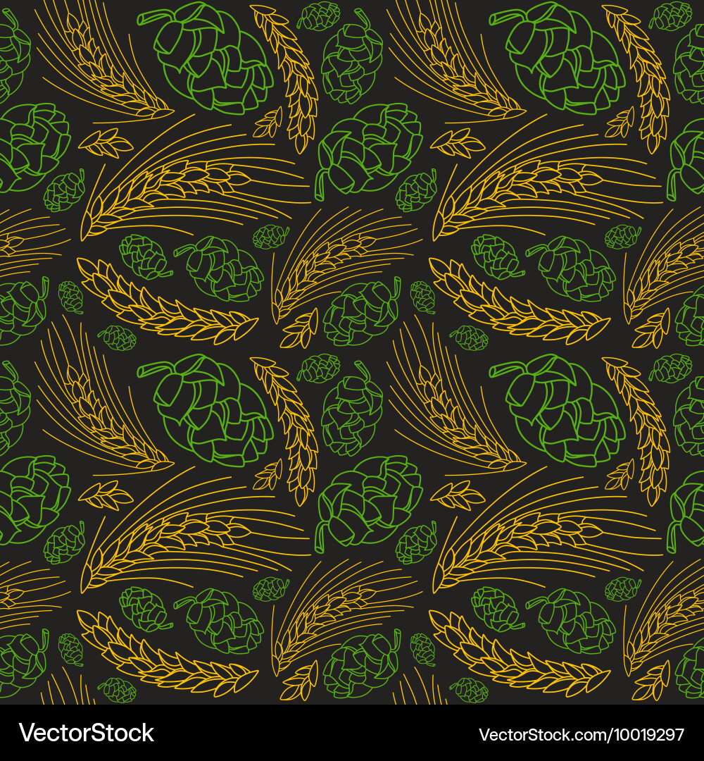Hop & Malt Seamless Pattern Royalty Free Vector Image
