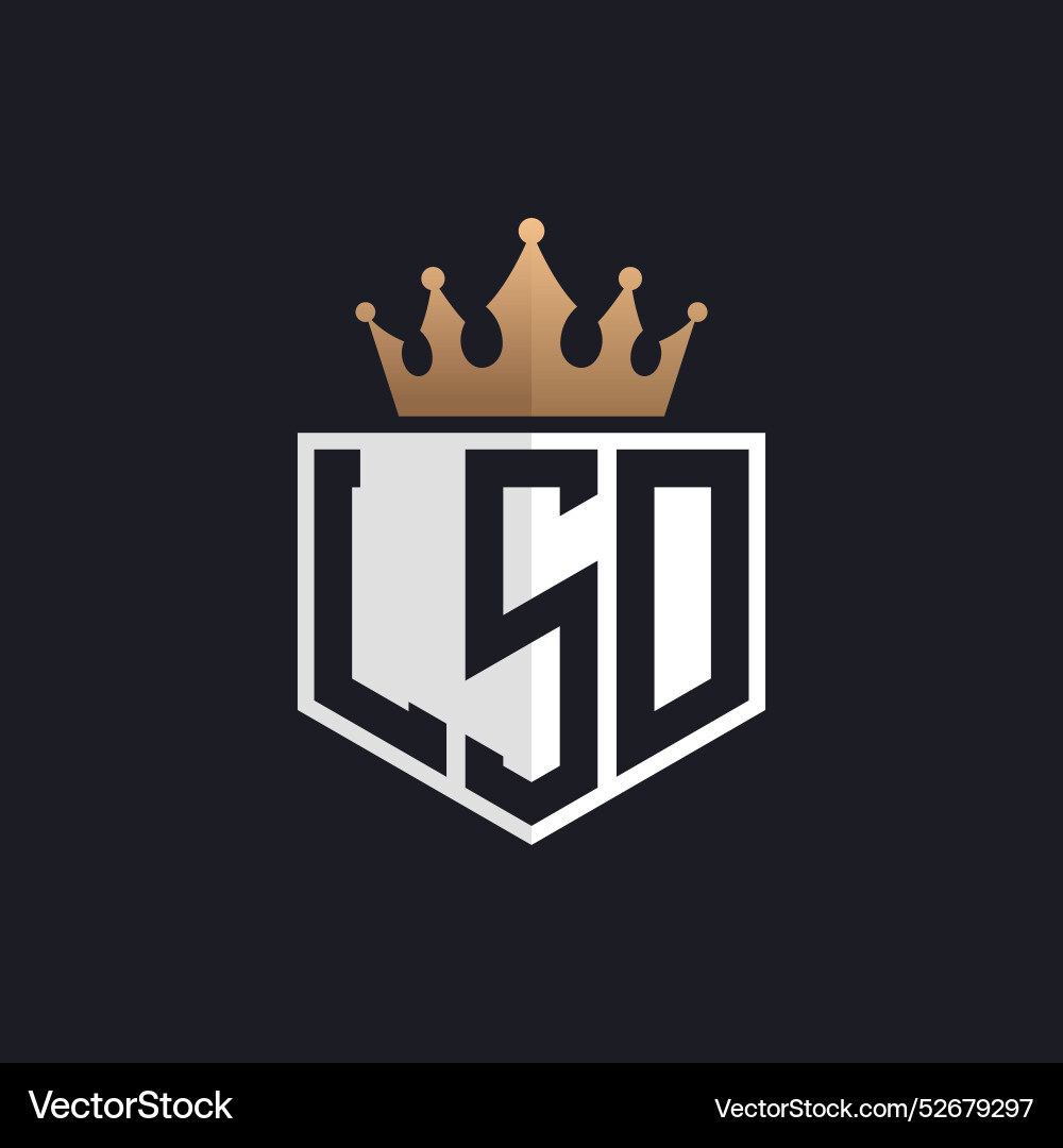 Luxury lsd logo with crown elegant initials Vector Image