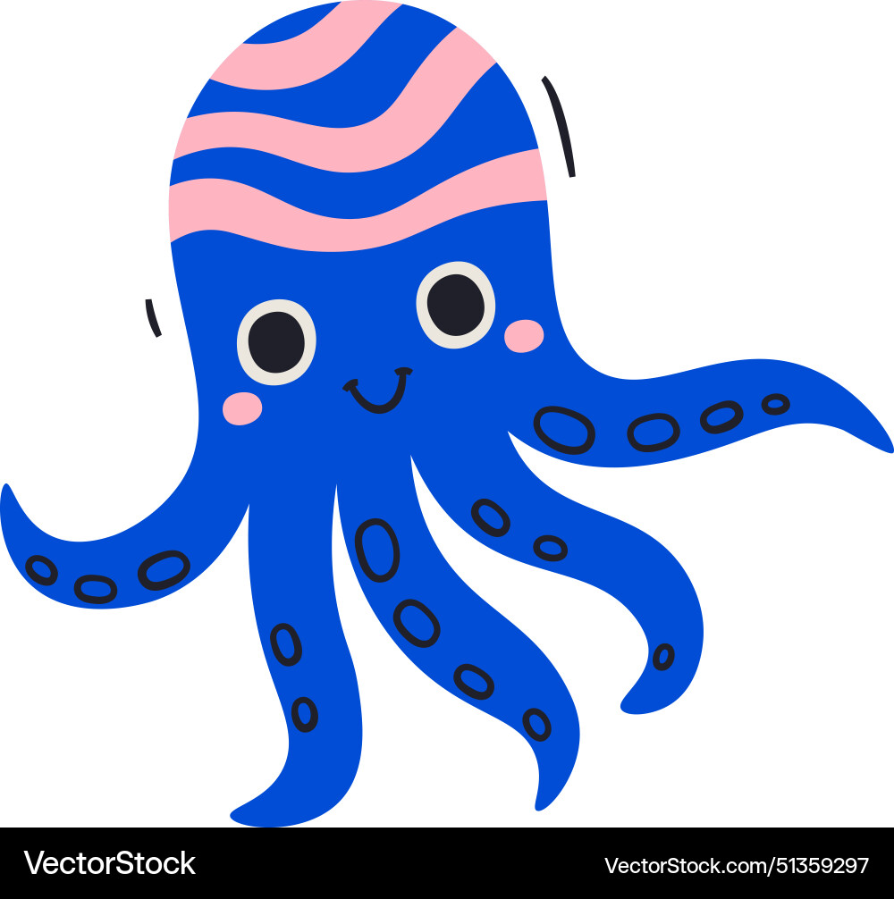 Octopus cartoon character Royalty Free Vector Image