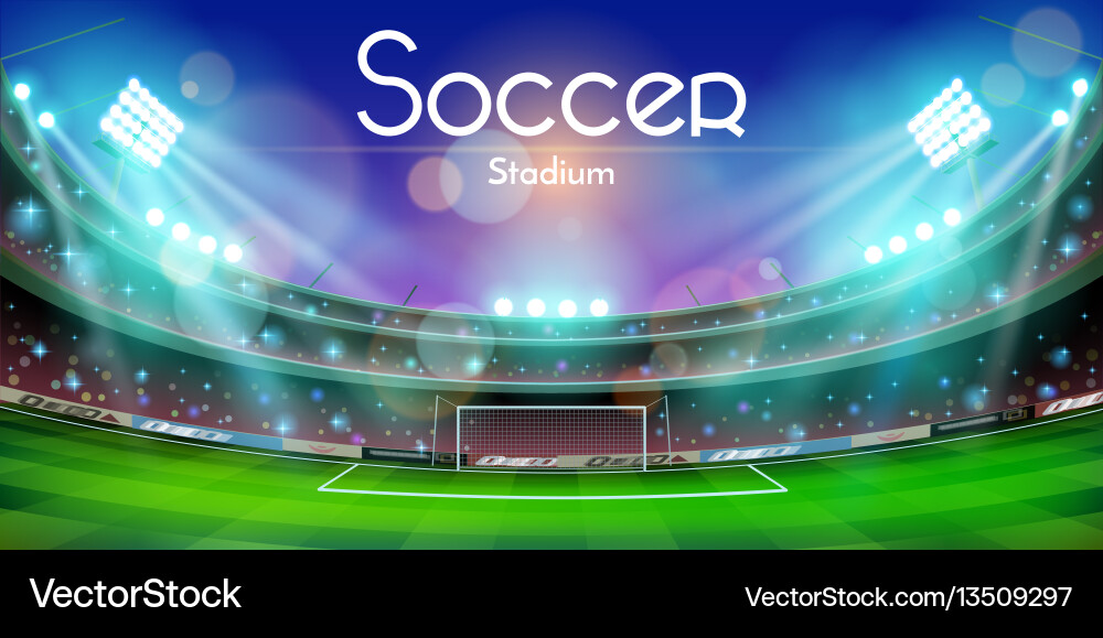 Soccer Stadium at Night Royalty Free Vector Image