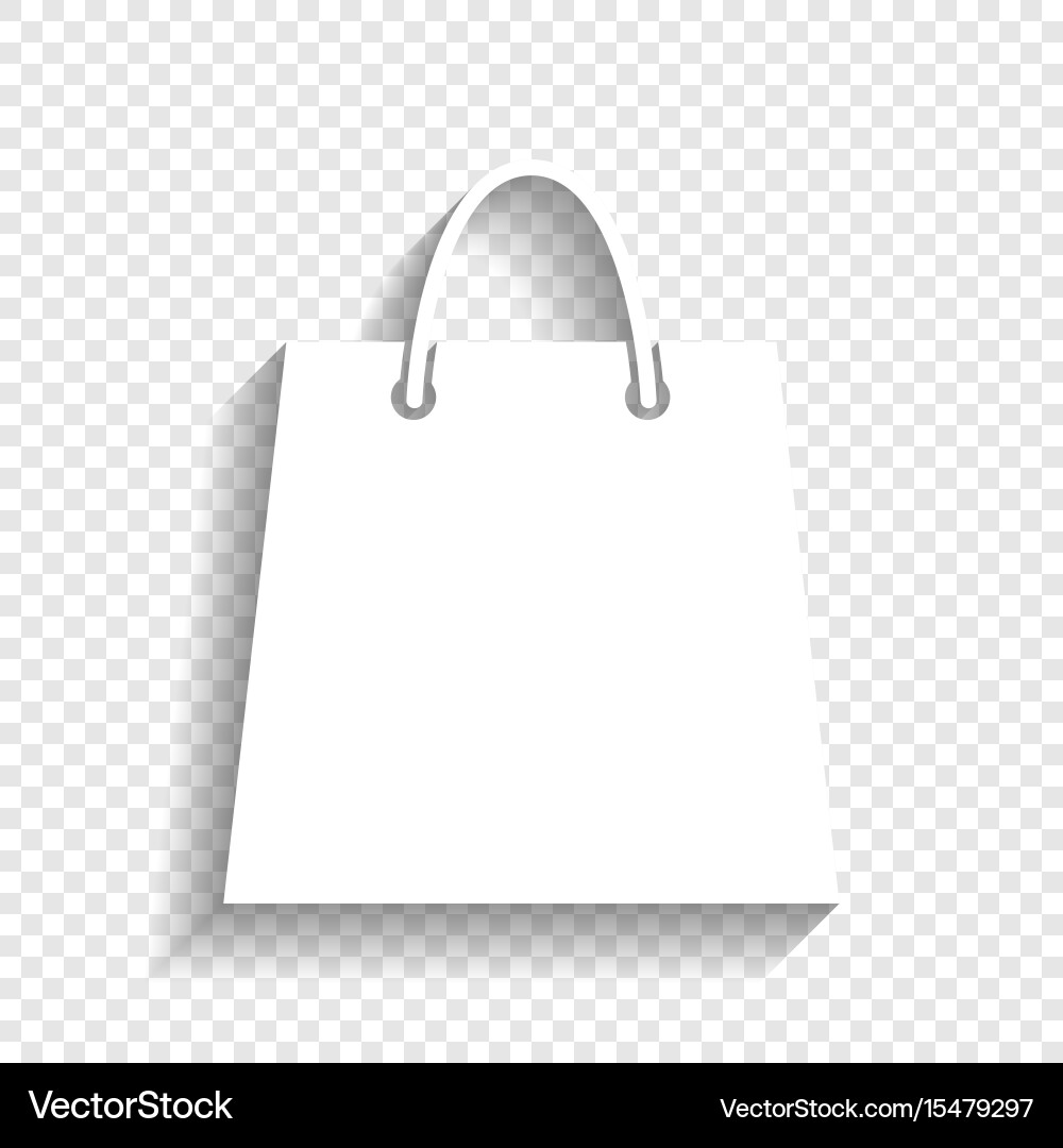 White Shopping Bag Icon Royalty Free Vector Image