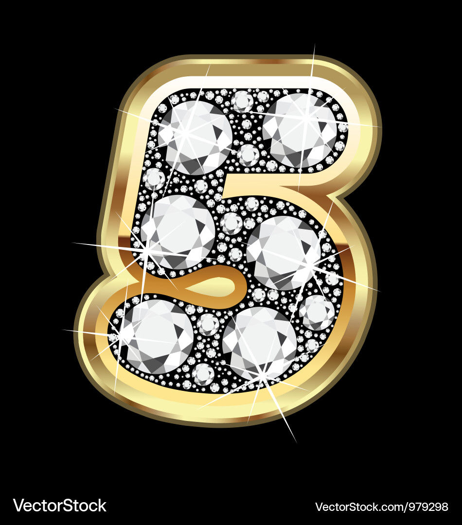 Golden Number 5 Vector Images (over 1,400)
