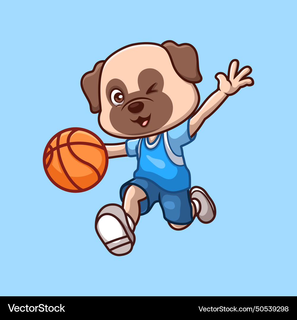 Basketball pub cute cartoon Royalty Free Vector Image