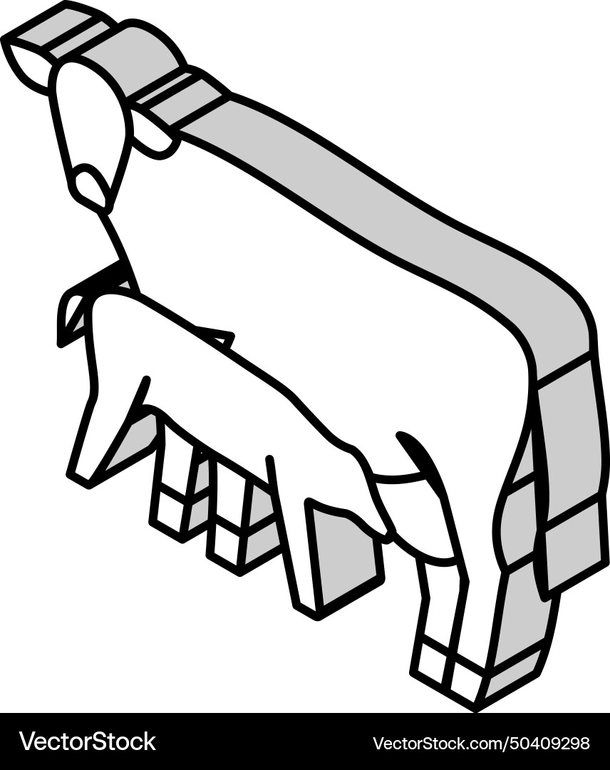 Cow with calf isometric icon Royalty Free Vector Image