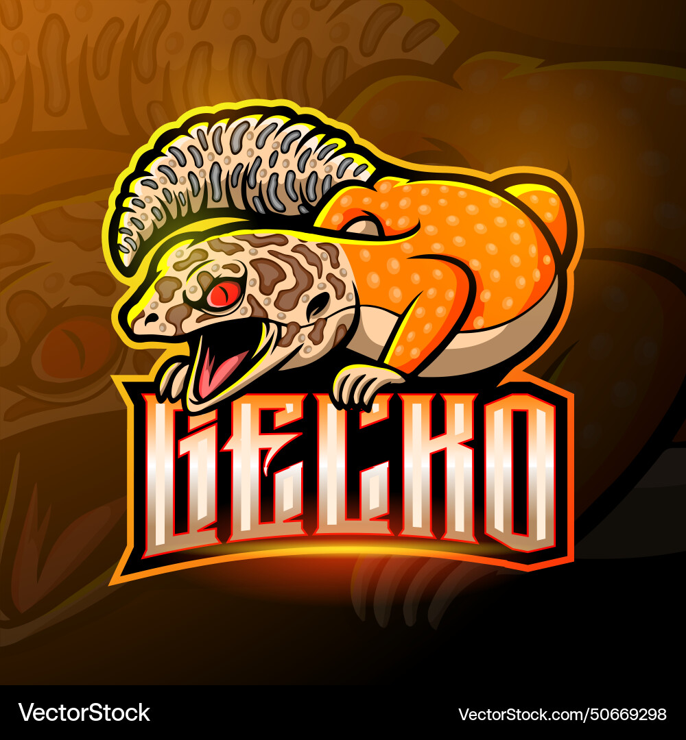 Gecko mascot esport logo design Royalty Free Vector Image