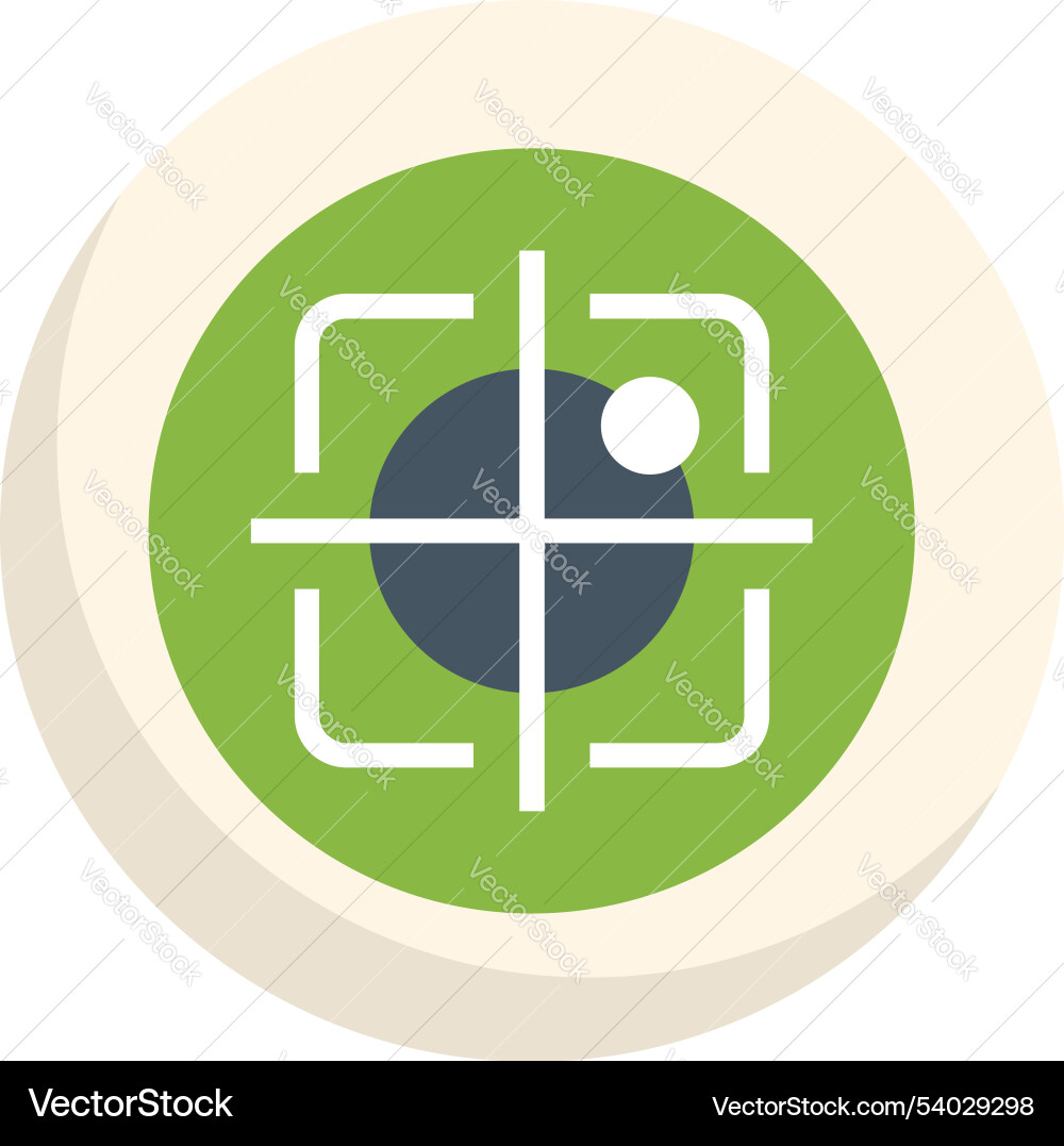 Green button showing eye tracking system icon Vector Image