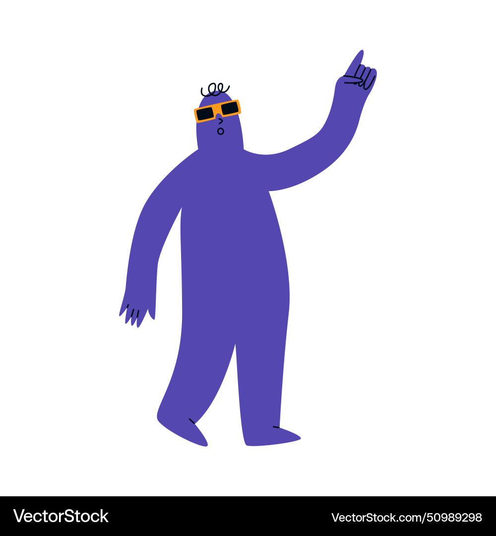 Human in solar eclipse glasses points Royalty Free Vector