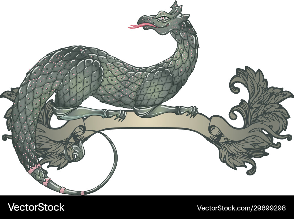 Medieval Dragon Crest Royalty Free Vector Image