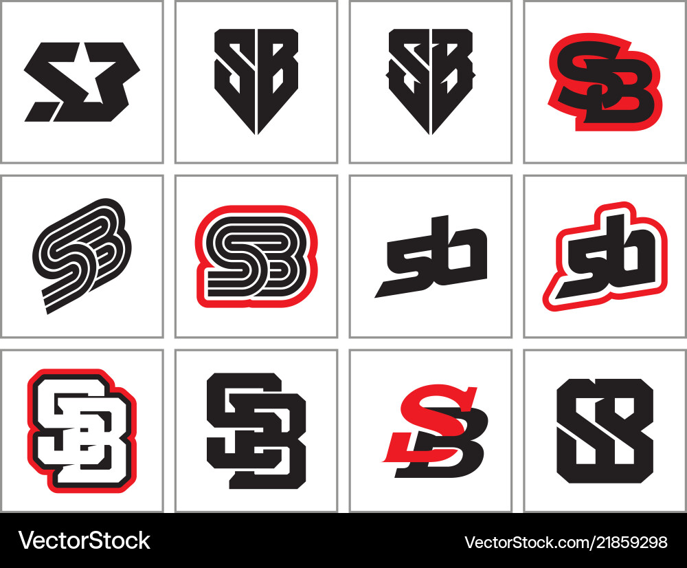 Monogram sb Royalty Free Vector Image - VectorStock