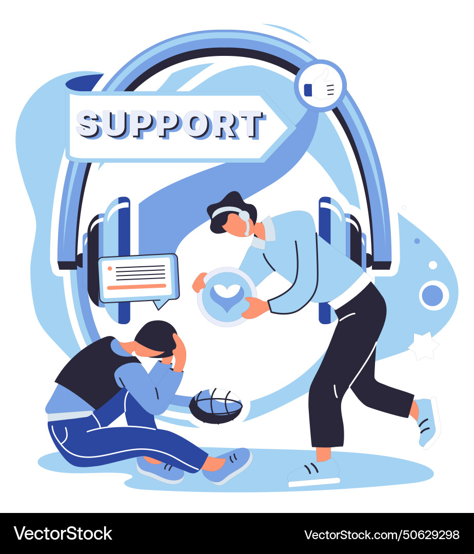 Support specialist a call to hotline initiates Vector Image