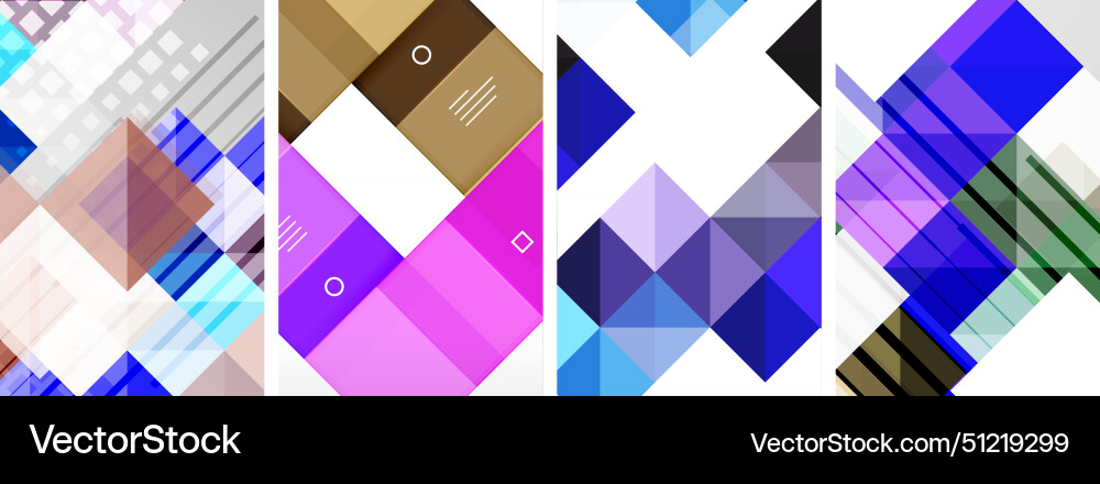 Abstract geometric shapes in various colors Vector Image