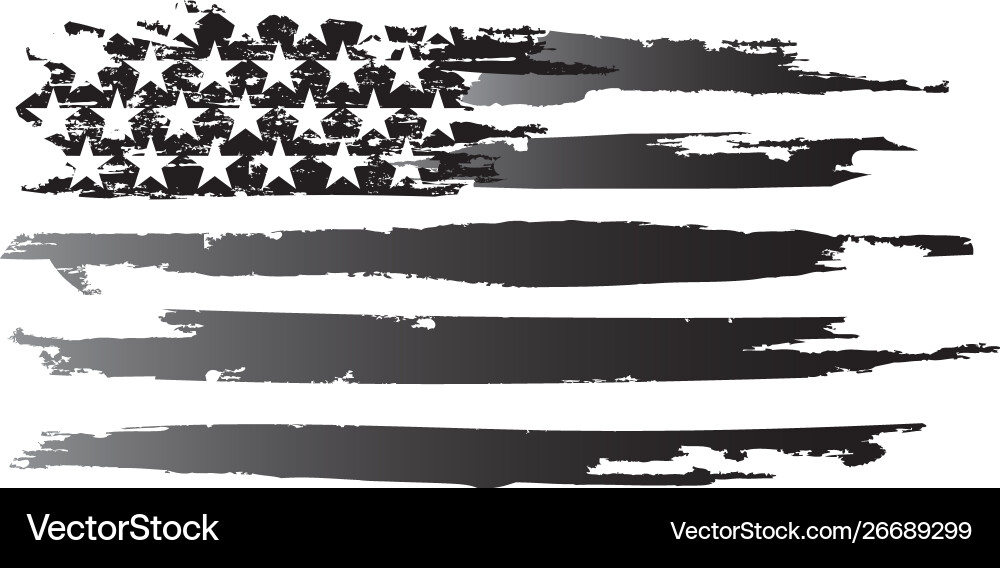 American Flag Grayscale Waving Vector Images (13)