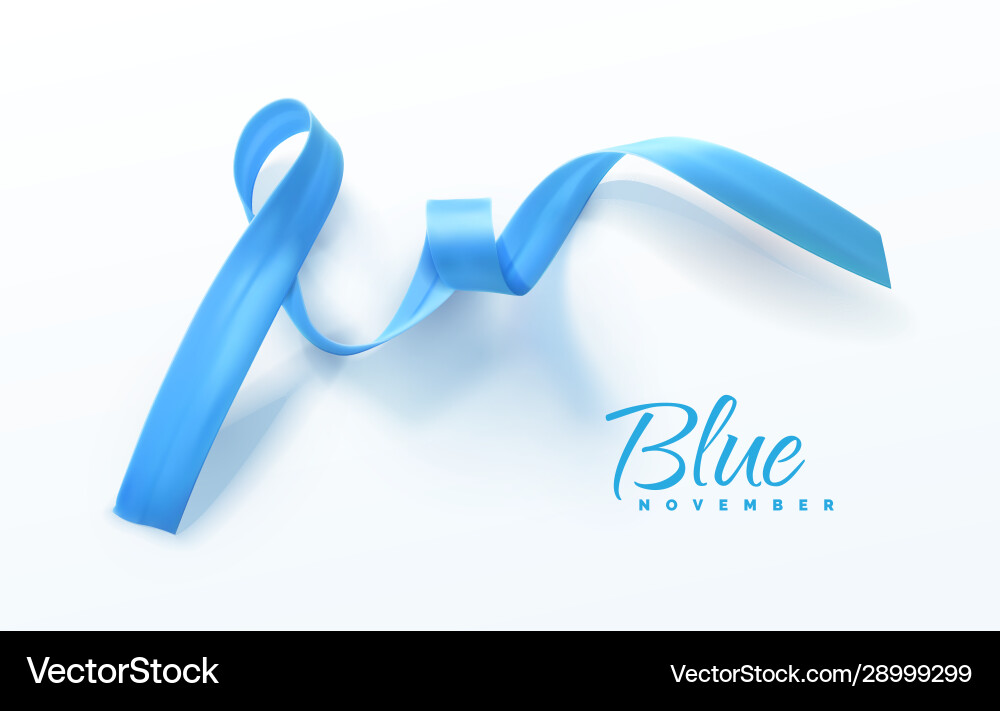 Awareness blue ribbon Royalty Free Vector Image