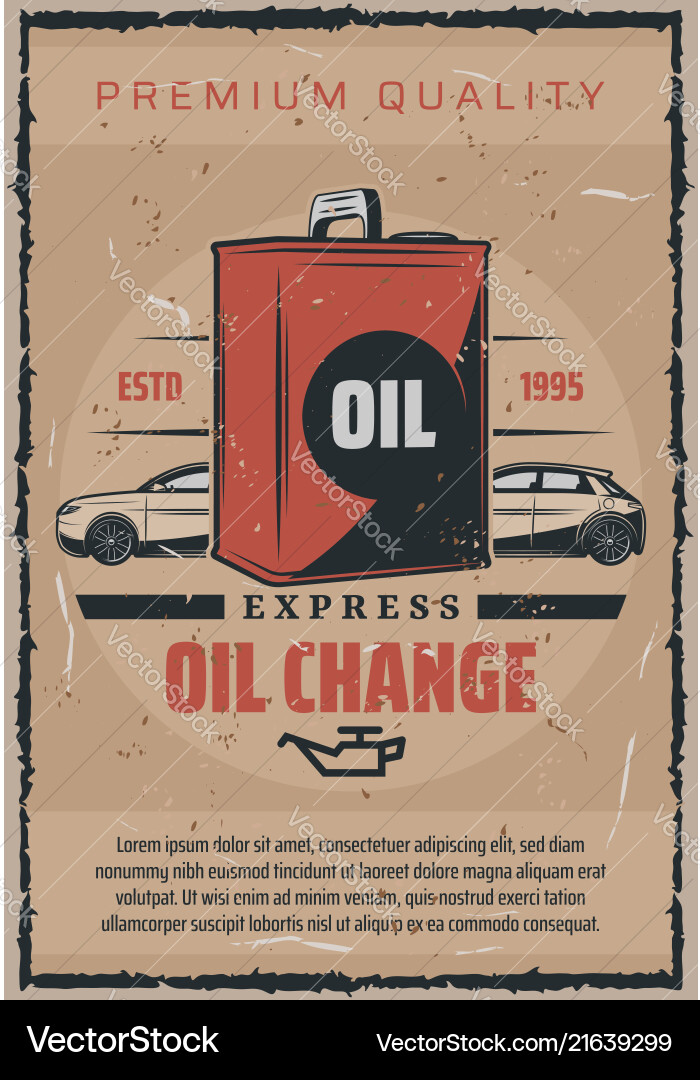 Auto Motor Öle ändern Express Auto Service Poster