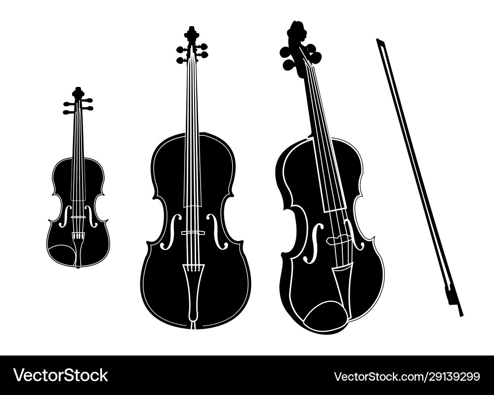 Cello and violin isolated on white Royalty Free Vector Image