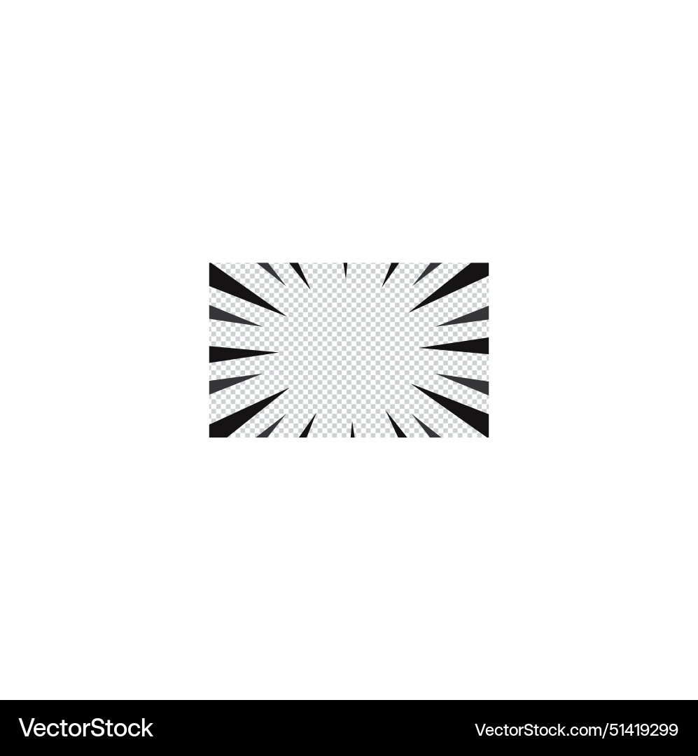 Comic manga transparent background with radial Vector Image