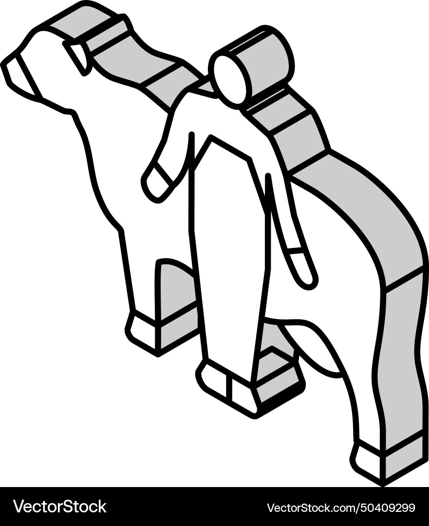 Cow with farmer isometric icon Royalty Free Vector Image