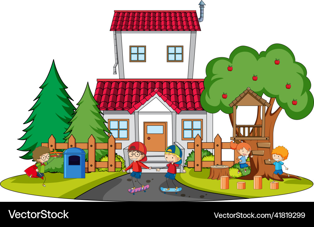 Doodle house cartoon design Royalty Free Vector Image
