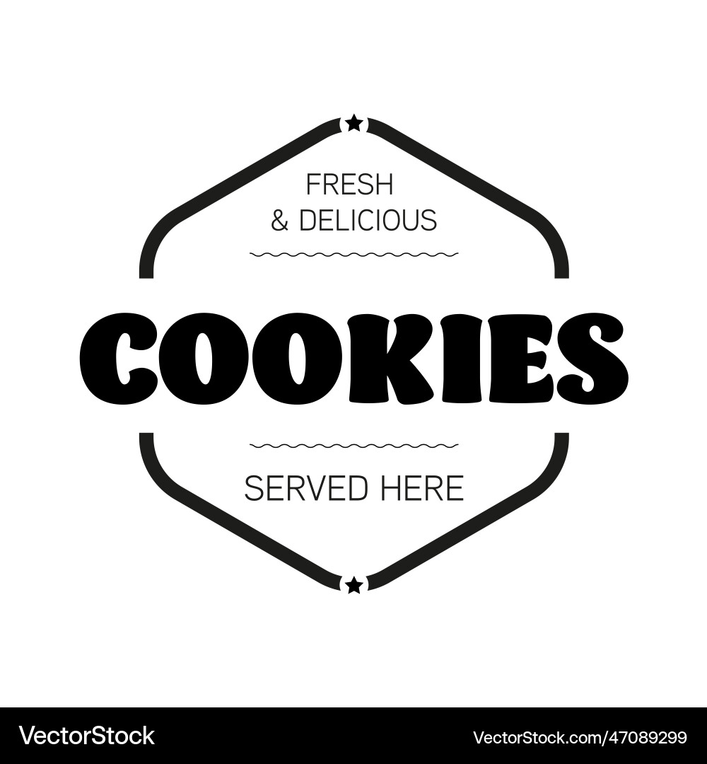 Fresh cookies sign label tag Royalty Free Vector Image