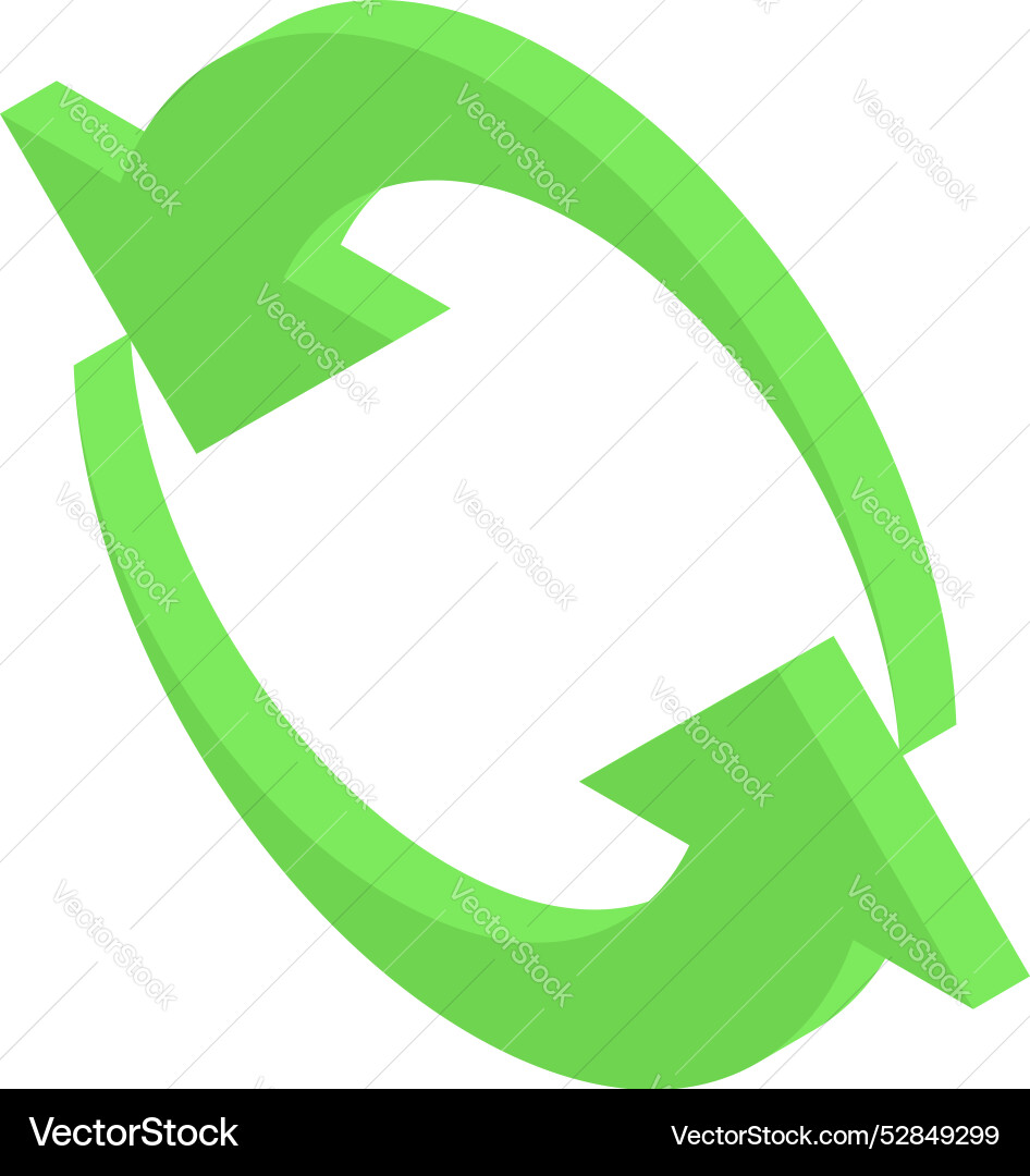 Green double arrow forming a circle is rotating Vector Image
